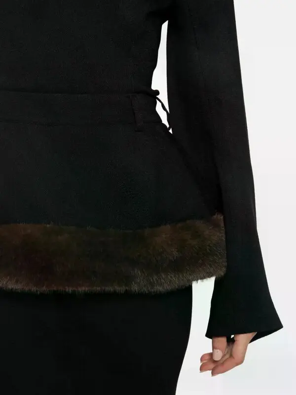 Stella McCartney Faux-fur Peplum Midi Dress