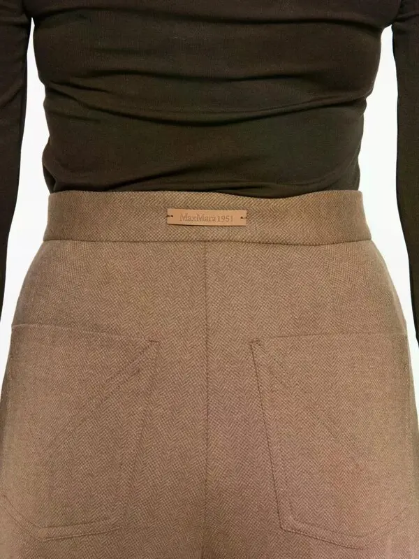 Max Mara Herringbone Wide-leg Trousers