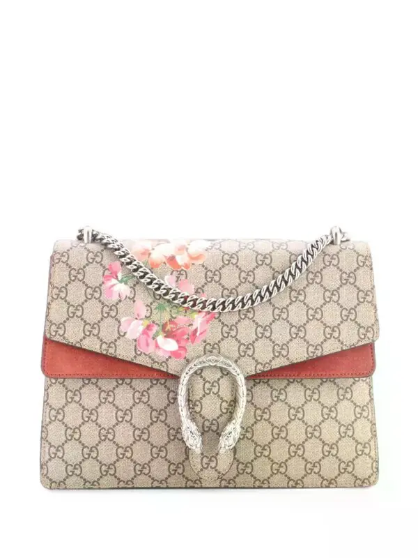 Gucci Dionysus Bag Blooms Print Gg Coated Canvas Medium Shoulder Bag - Brown