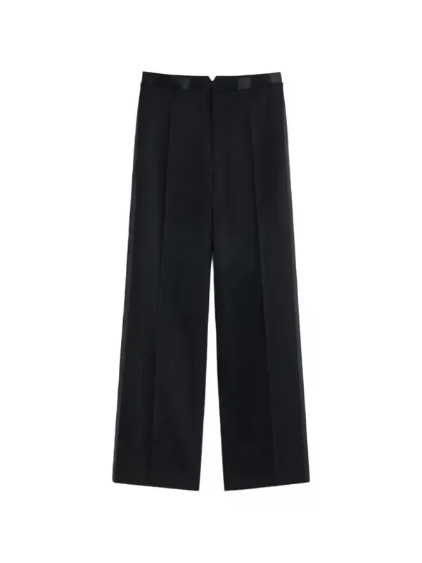 MAISON MARGIELA Satin-waist Virgin-wool Tuxedo Trousers - Black