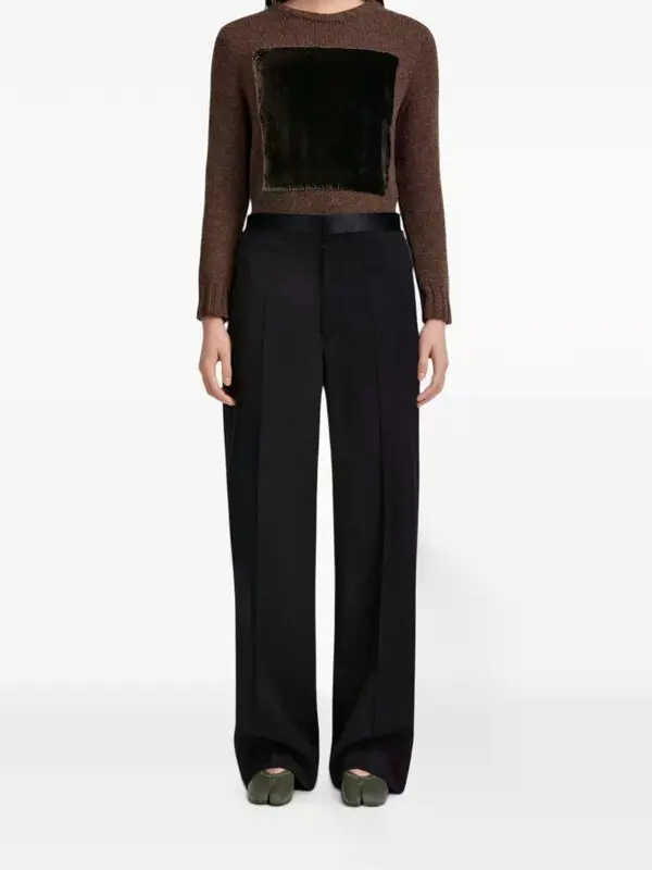 MAISON MARGIELA Satin-waist Virgin-wool Tuxedo Trousers