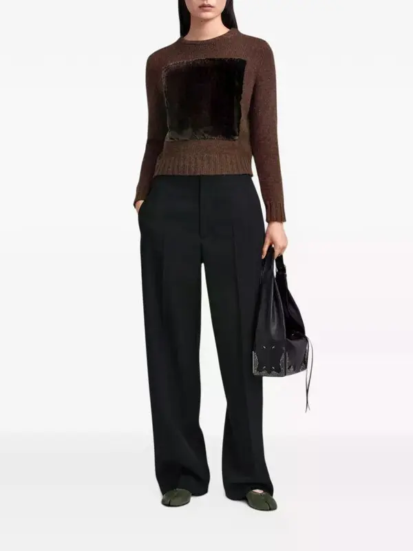 MAISON MARGIELA Satin-waist Virgin-wool Tuxedo Trousers
