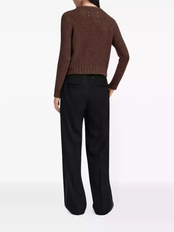 MAISON MARGIELA Satin-waist Virgin-wool Tuxedo Trousers