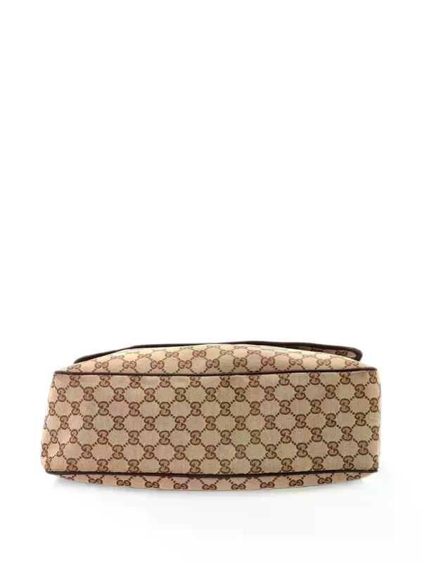 Gucci Web Strap Flap Messenger Gg Canvas Medium Crossbody Bag