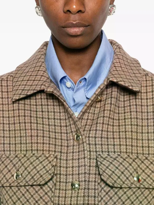 SOSUE Check-pattern Flap-pocket Jacket