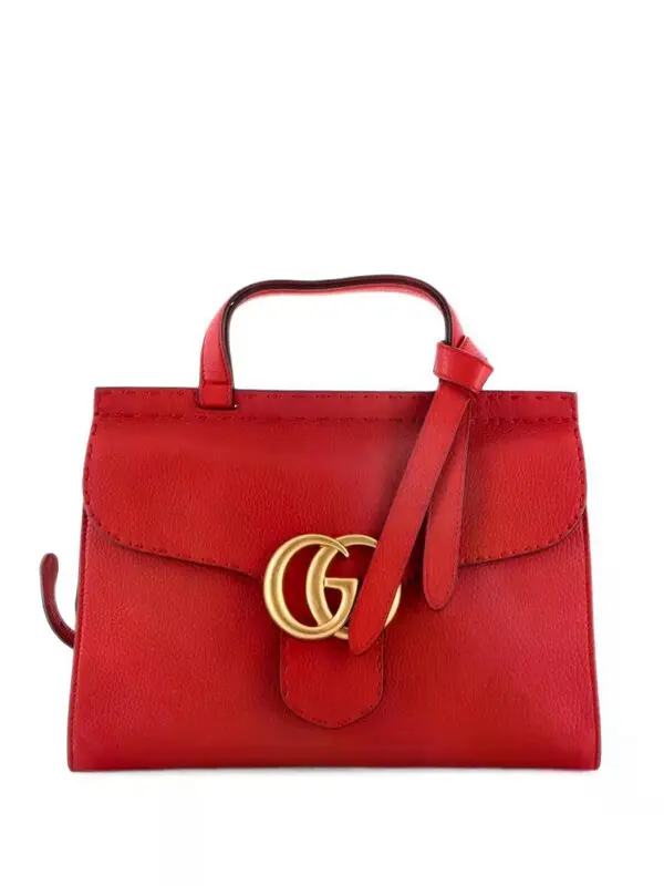 Gucci Gg Marmont Top Handle Bag Leather Small Satchel
