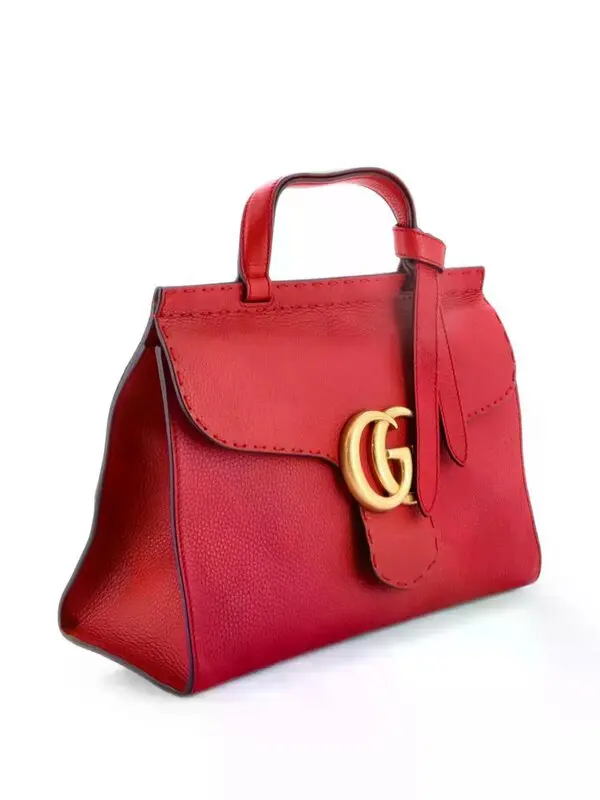 Gucci Gg Marmont Top Handle Bag Leather Small Satchel