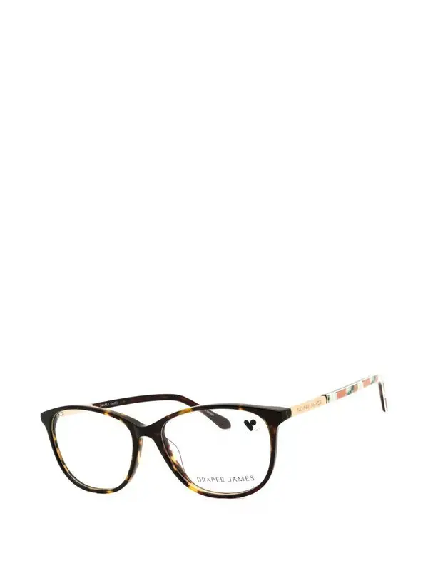 DRAPER JAMES Tortoiseshell-effect Oval-frame Glasses
