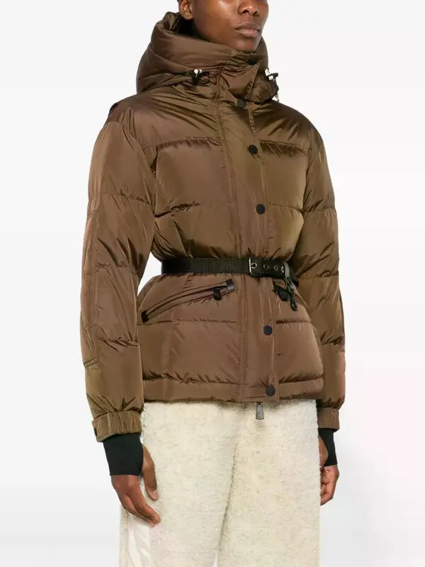 Moncler Salastrains Belted Hooded Puffer Jacket