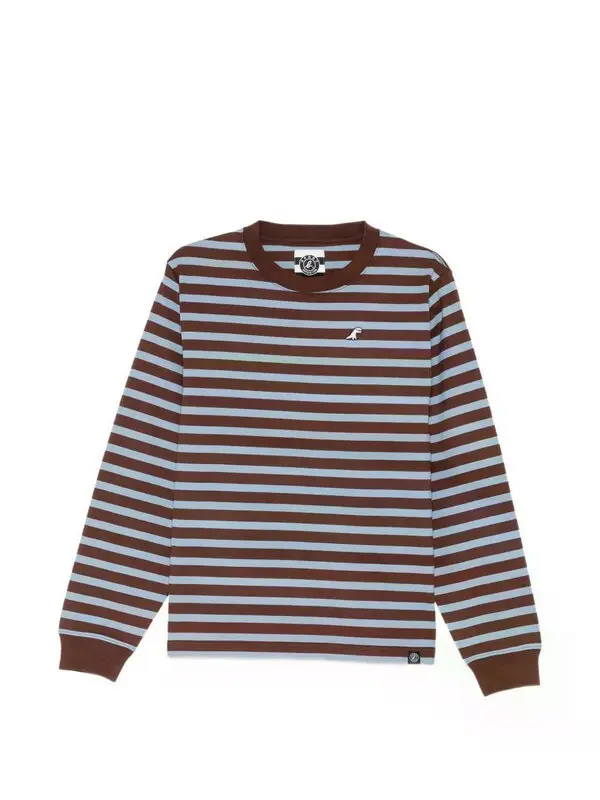 AGNES B. Dino-embroidered Stripet-shirt