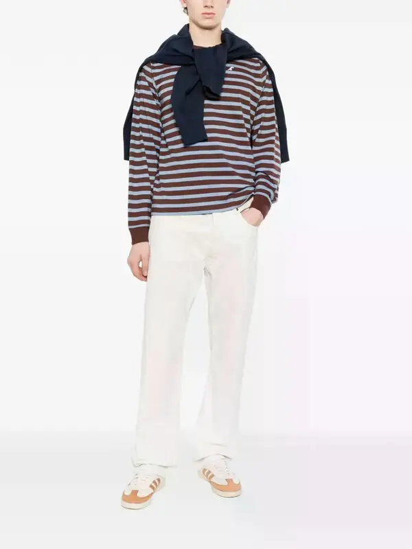 AGNES B. Dino-embroidered Stripet-shirt