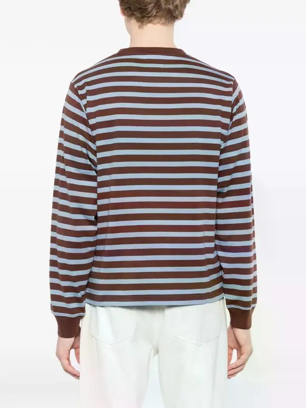 AGNES B. Dino-embroidered Stripet-shirt