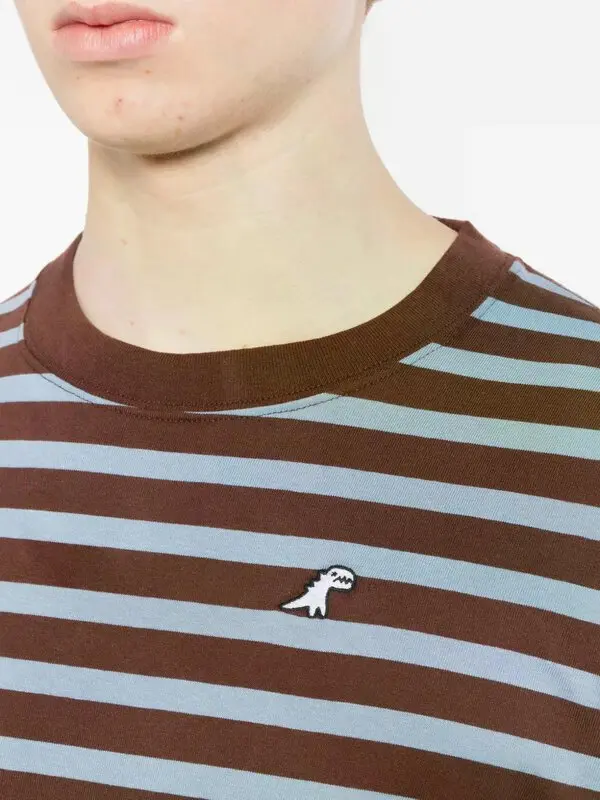 AGNES B. Dino-embroidered Stripet-shirt