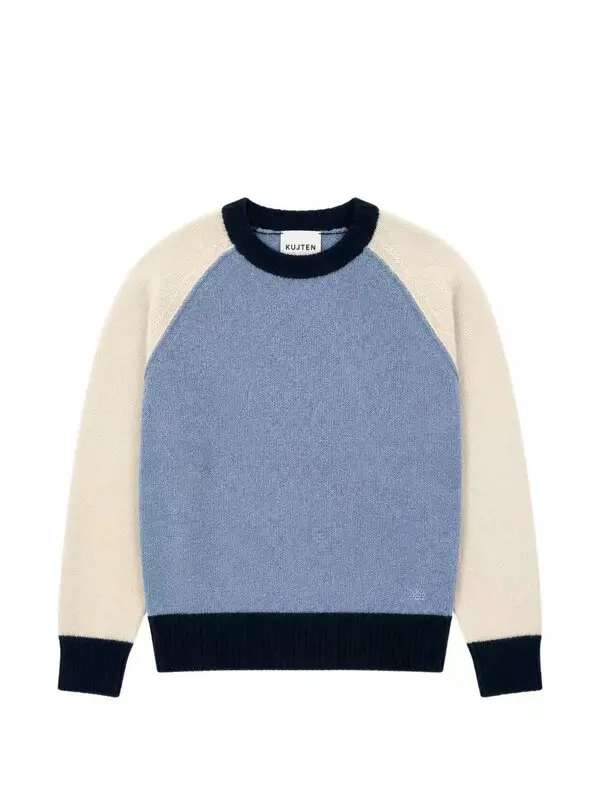 KUJTEN Colour-block Raglan-sleeve Sweater - Blue