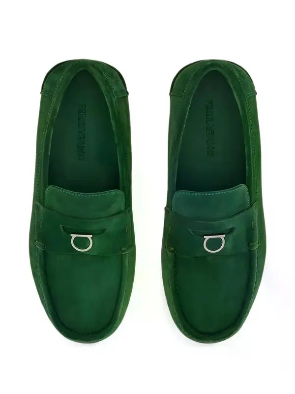 FERRAGAMO Gancini-detailing Suede Loafers
