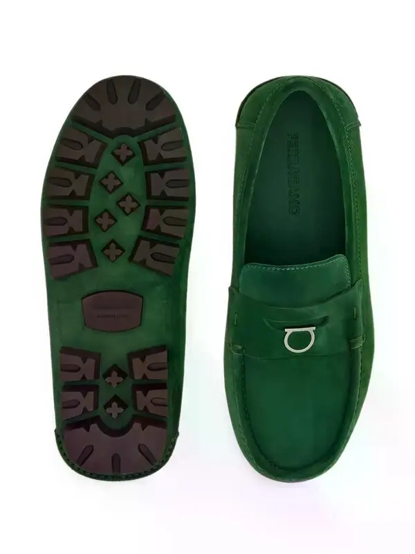 FERRAGAMO Gancini-detailing Suede Loafers