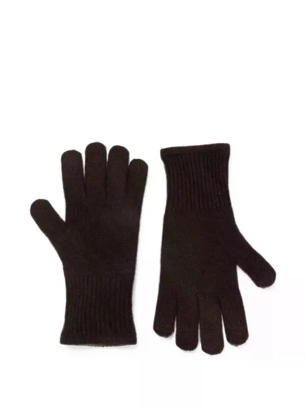 ABSOLUT CASHMERE Ribbed-cuff Gloves - Brown