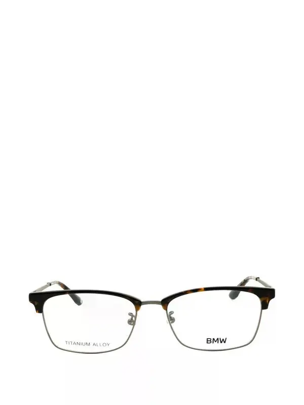 BMW Rectangle-frame Tortoise-shell Effect Glass