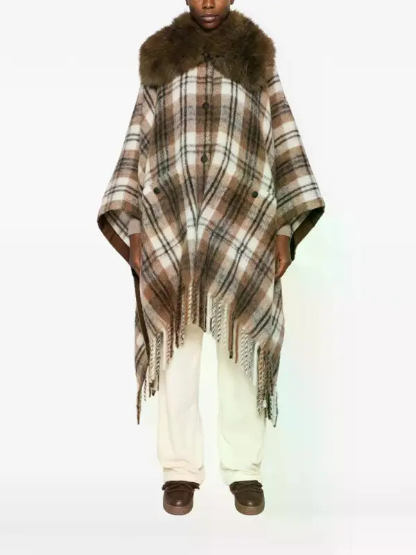 Moncler Check-pattern Cape
