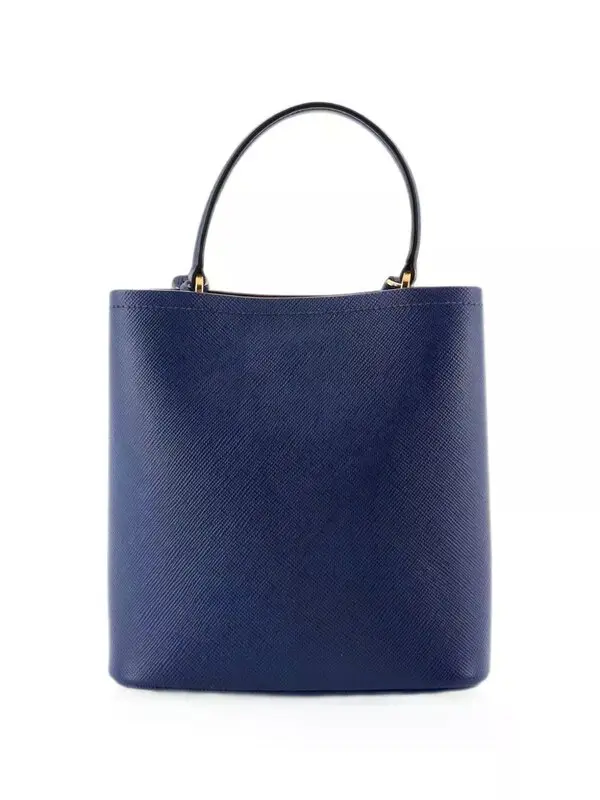 Prada Panier Saffiano Leather Medium Bucket Bag - Blue