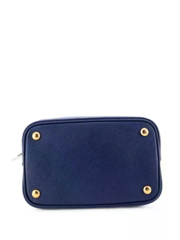 Prada Panier Saffiano Leather Medium Bucket Bag - Blue