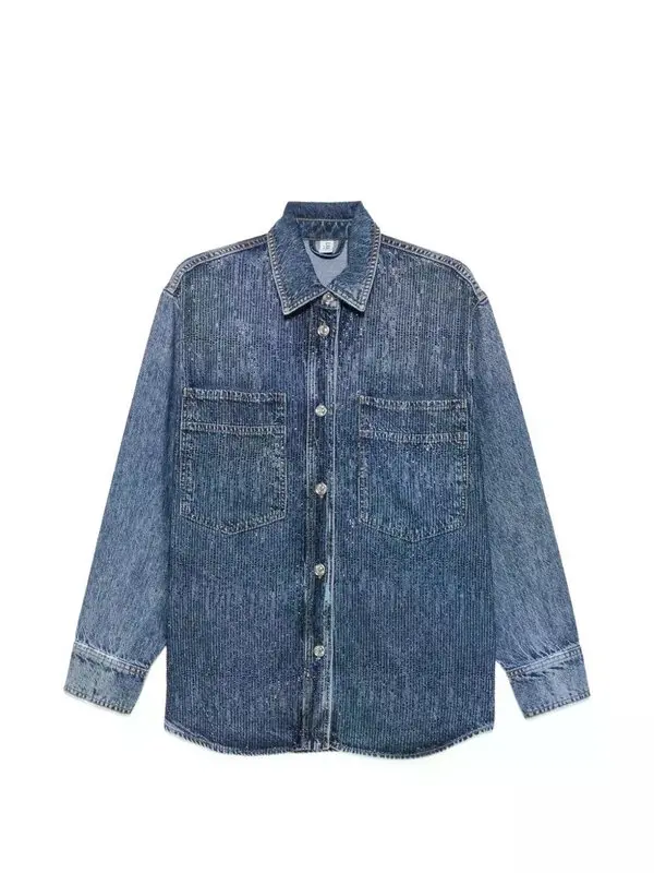 Liu Jo Rhinestone-embellished Denim Shirt - Blue