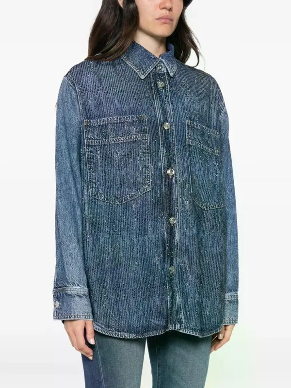 Liu Jo Rhinestone-embellished Denim Shirt