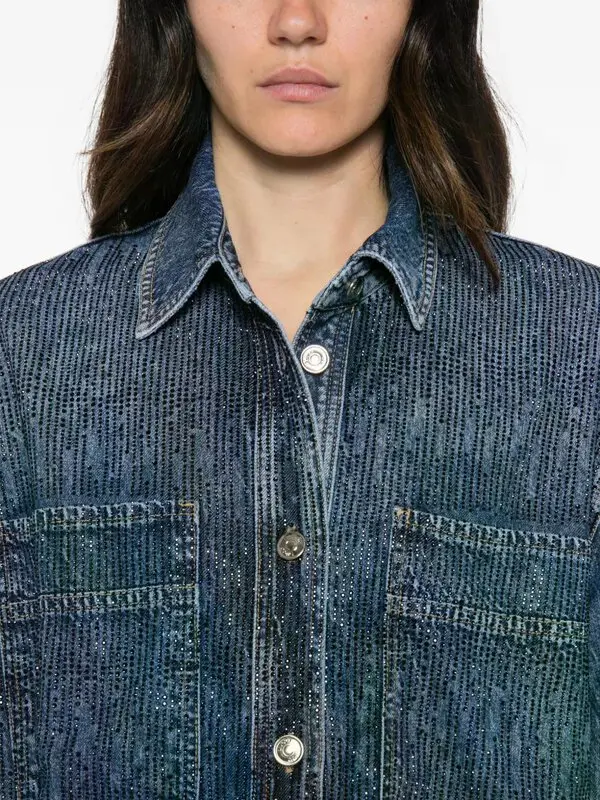 Liu Jo Rhinestone-embellished Denim Shirt