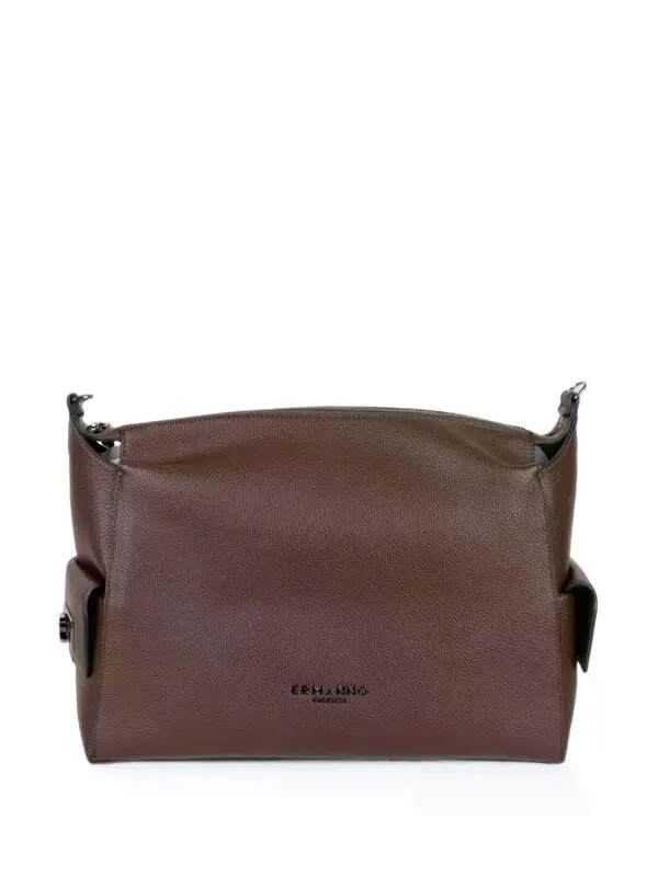 ERMANNO FIRENZE Grained-texture Side-pocket Clutch Bag - Brown