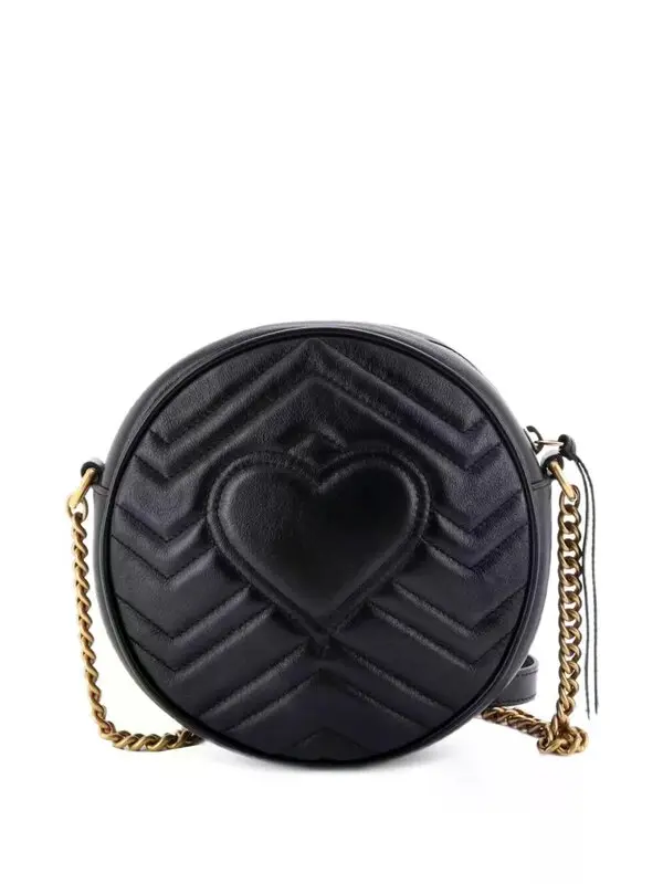Gucci Gg Marmont Round Shoulder Bag Matelasse Leather Mini Crossbody Bag