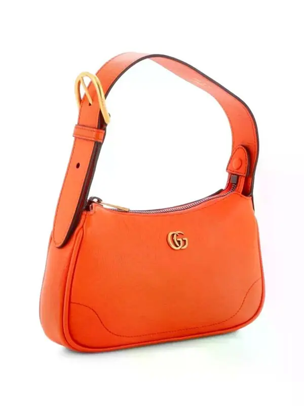 Gucci Aphrodite Leather Mini Shoulder Bag - Orange