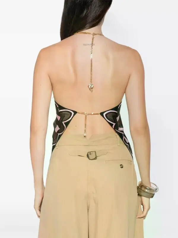 Emilio Pucci Baiadera-print Chain-link Halter Top