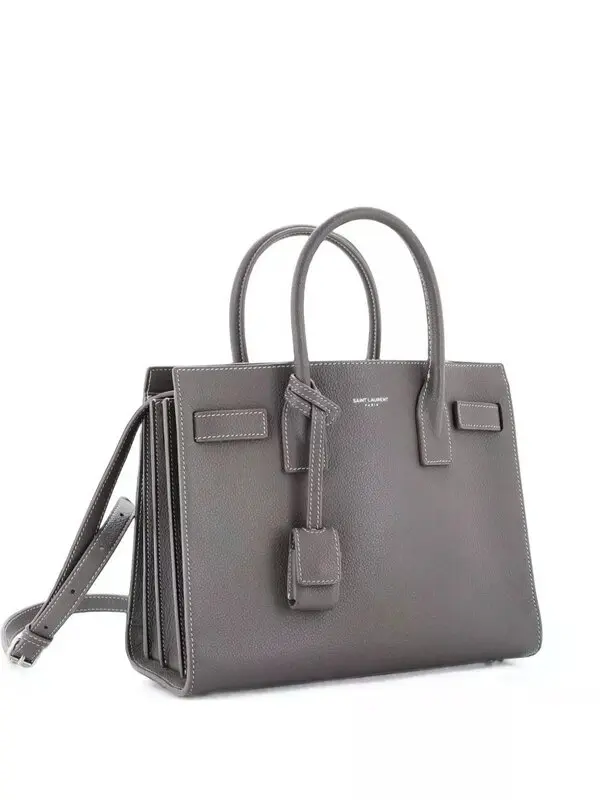 Saint Laurent Sac De Jour Nm Bag Leather Baby Tote Bag - Grey