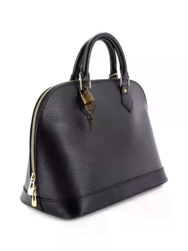 LOUIS VUITTON Vintage Alma Handbag Epi Leather Pm Satchel - Black