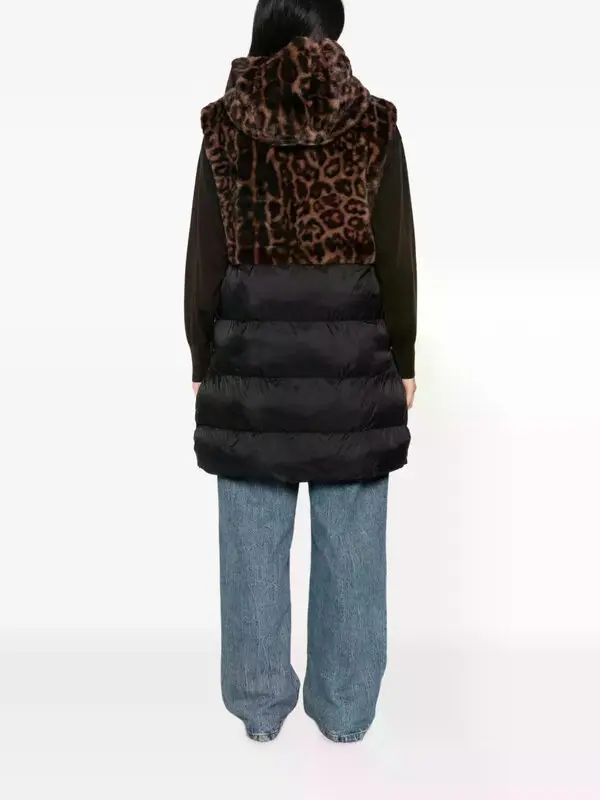 Liu Jo Leopard-print Panel Quilted Gilet