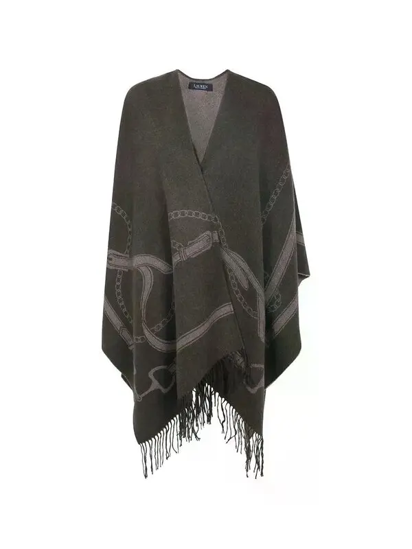 Ralph Lauren Equestrian-print Fringed Cape