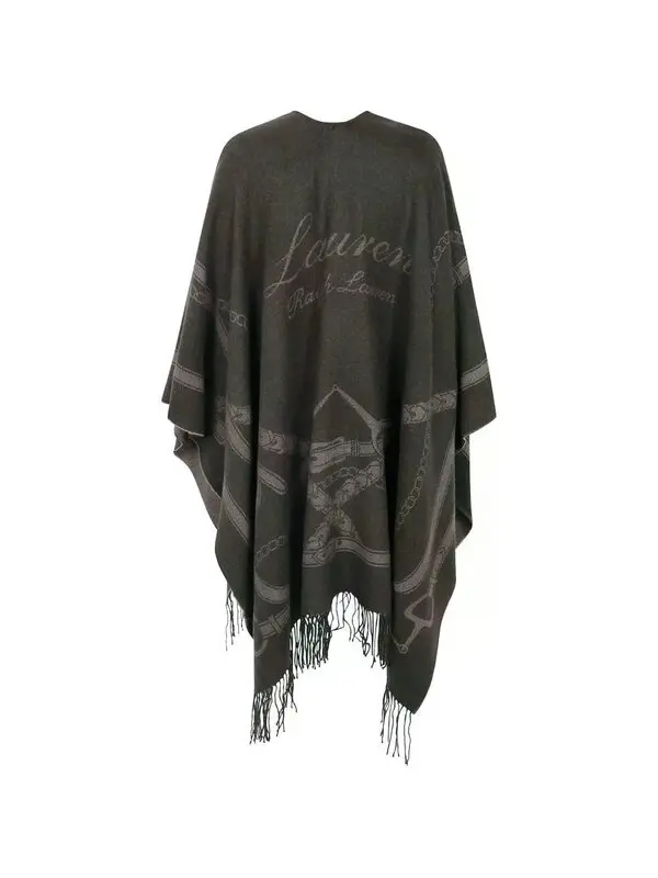 Ralph Lauren Equestrian-print Fringed Cape
