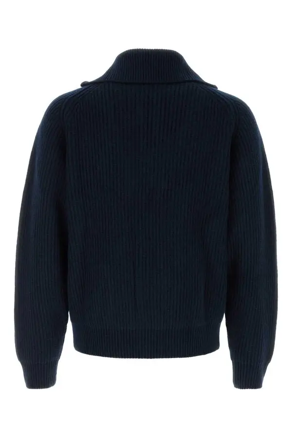 JIL SANDER Navy Wool Polo Shirt