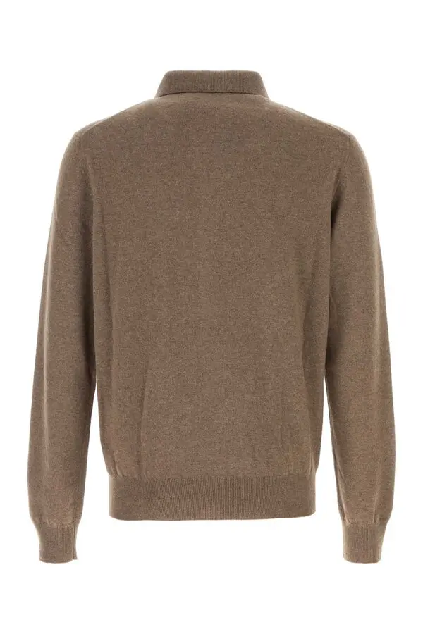JIL SANDER Mud Wool Polo Shirt - Brown
