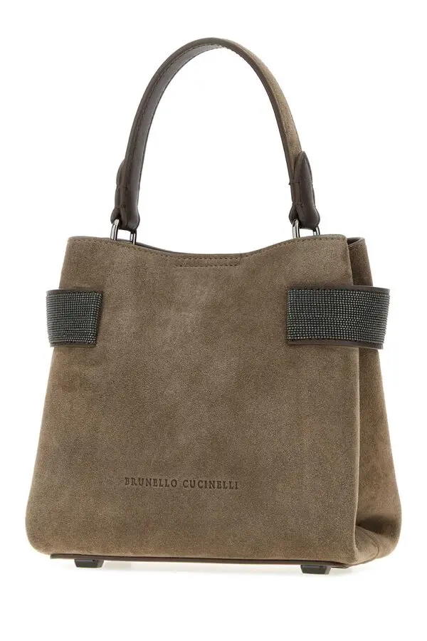 Brunello Cucinelli Mud Suede Handbag