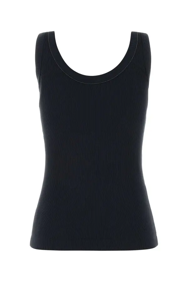 Brunello Cucinelli Dark Stretch Cotton Tank Top
