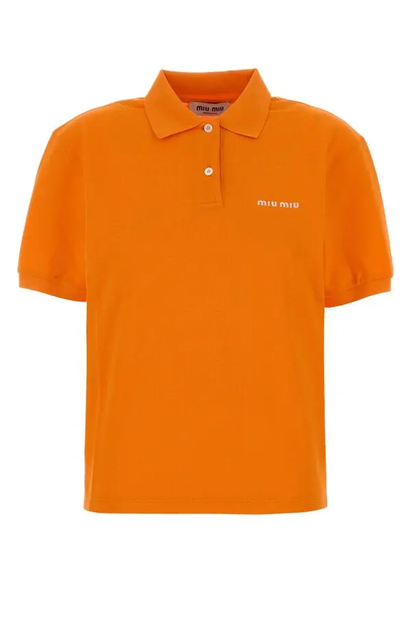 Miu Miu Piquet Polo Shirt - Orange