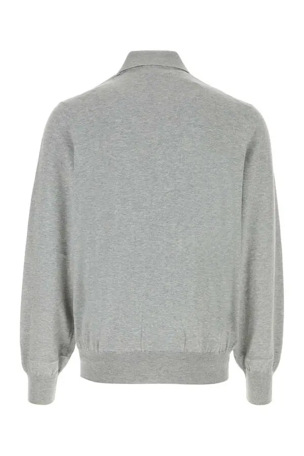 Brunello Cucinelli Grey Cotton Polo Shirt