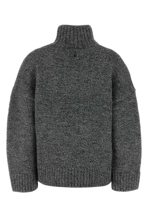 JW Anderson Melange Grey Wool Blend Sweater