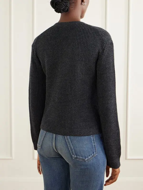R13 Double-breasted Ribbed-knit Merino Wool Cardigan