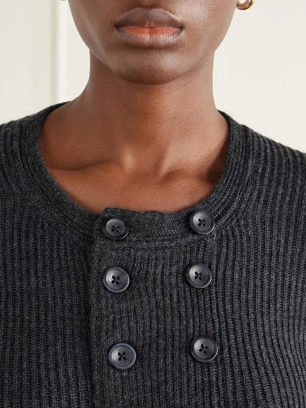 R13 Double-breasted Ribbed-knit Merino Wool Cardigan