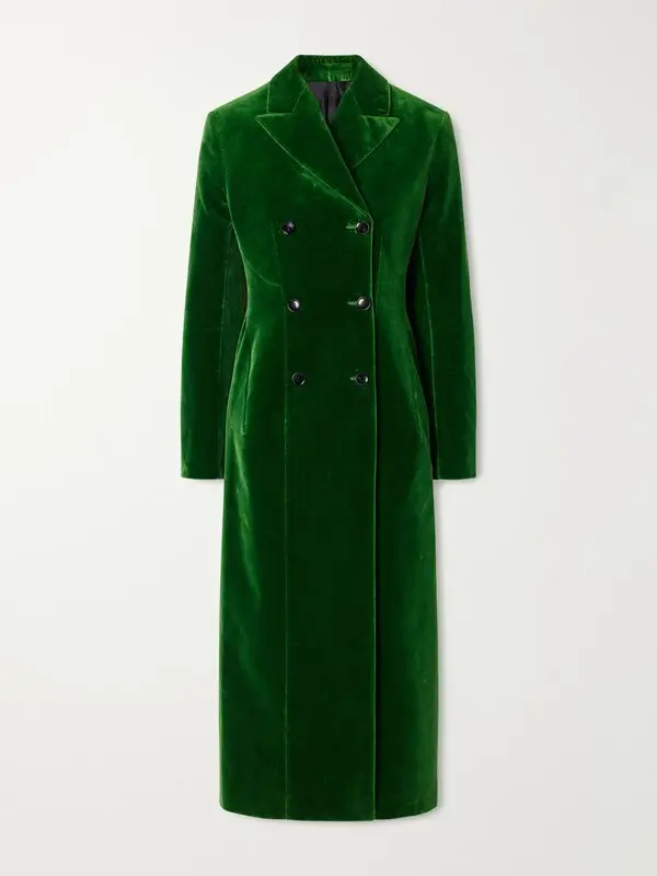 Alaïa Double-breasted Cotton-velvet Coat