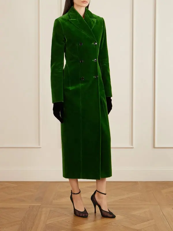 Alaïa Double-breasted Cotton-velvet Coat