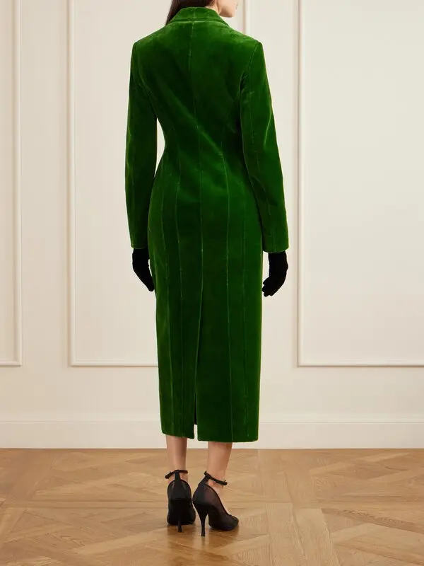 Alaïa Double-breasted Cotton-velvet Coat