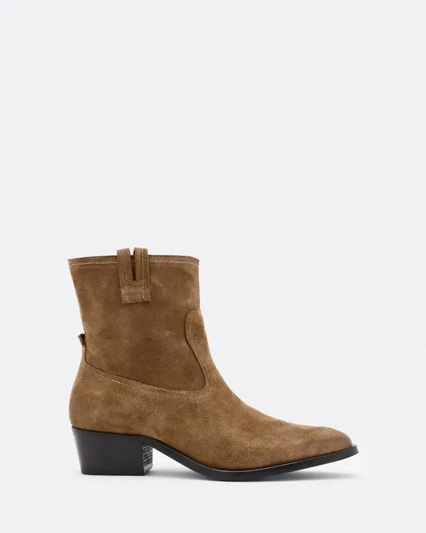 ALLSAINTS Jura Suede Zip-up Dress Boots - Brown